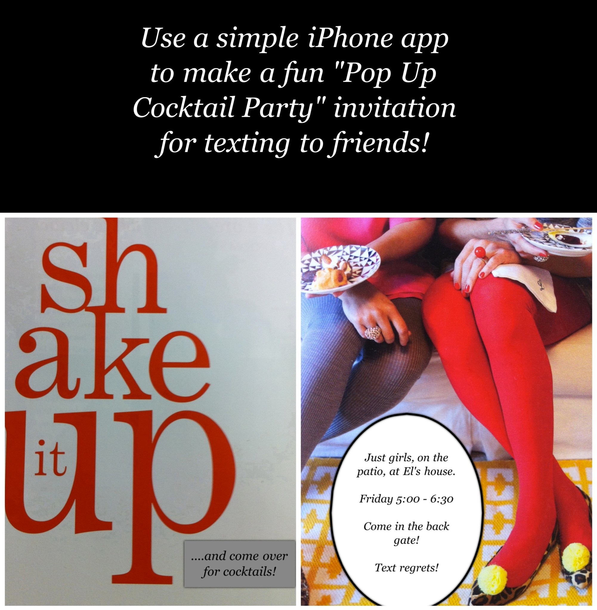 Design a Cocktail Party Invitation to text to your friends!!! Impromtu ...